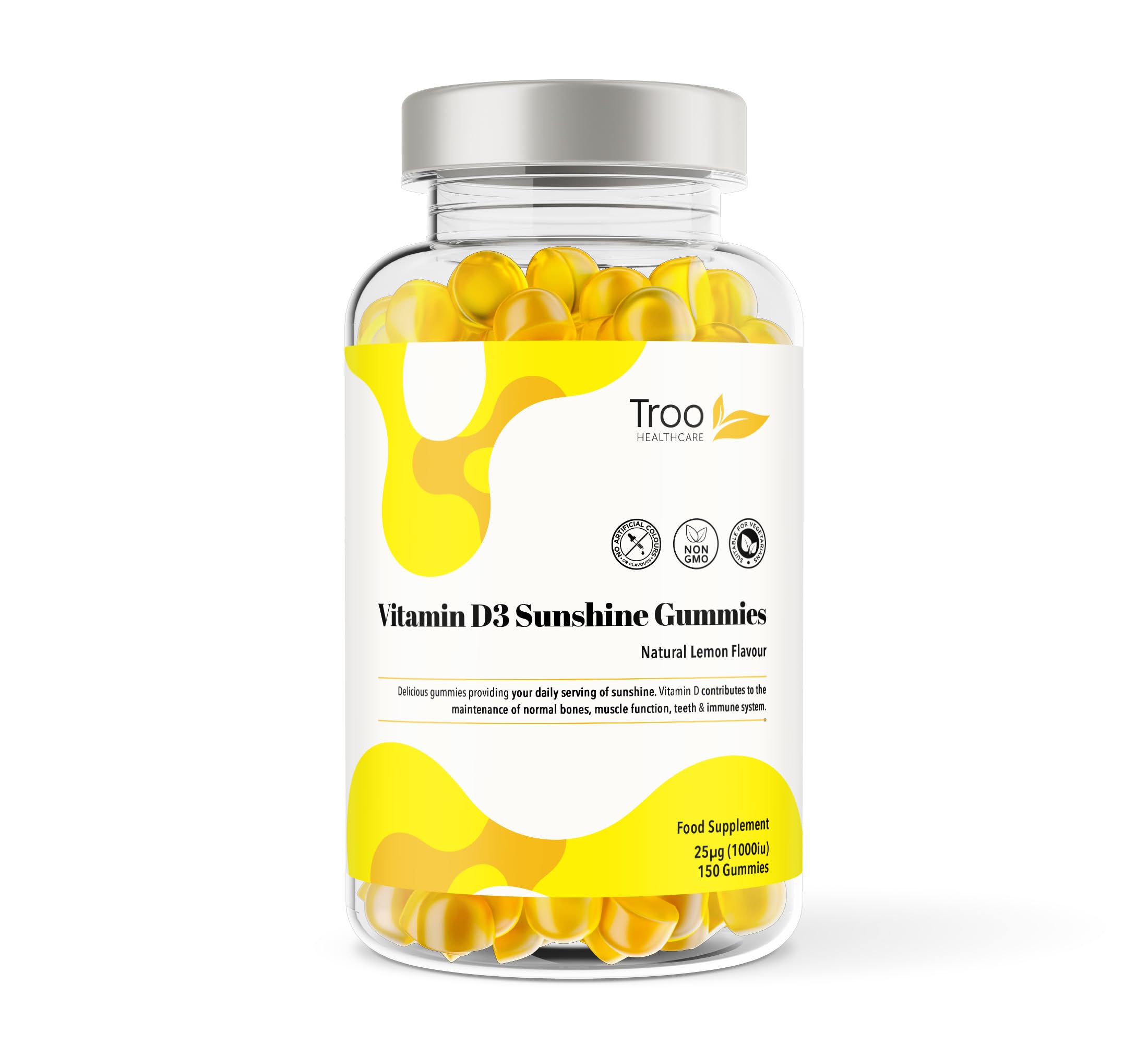Troo Health Care Vitamin D3 Gummies (1000iu) - Natural Lemon Flavoured ...