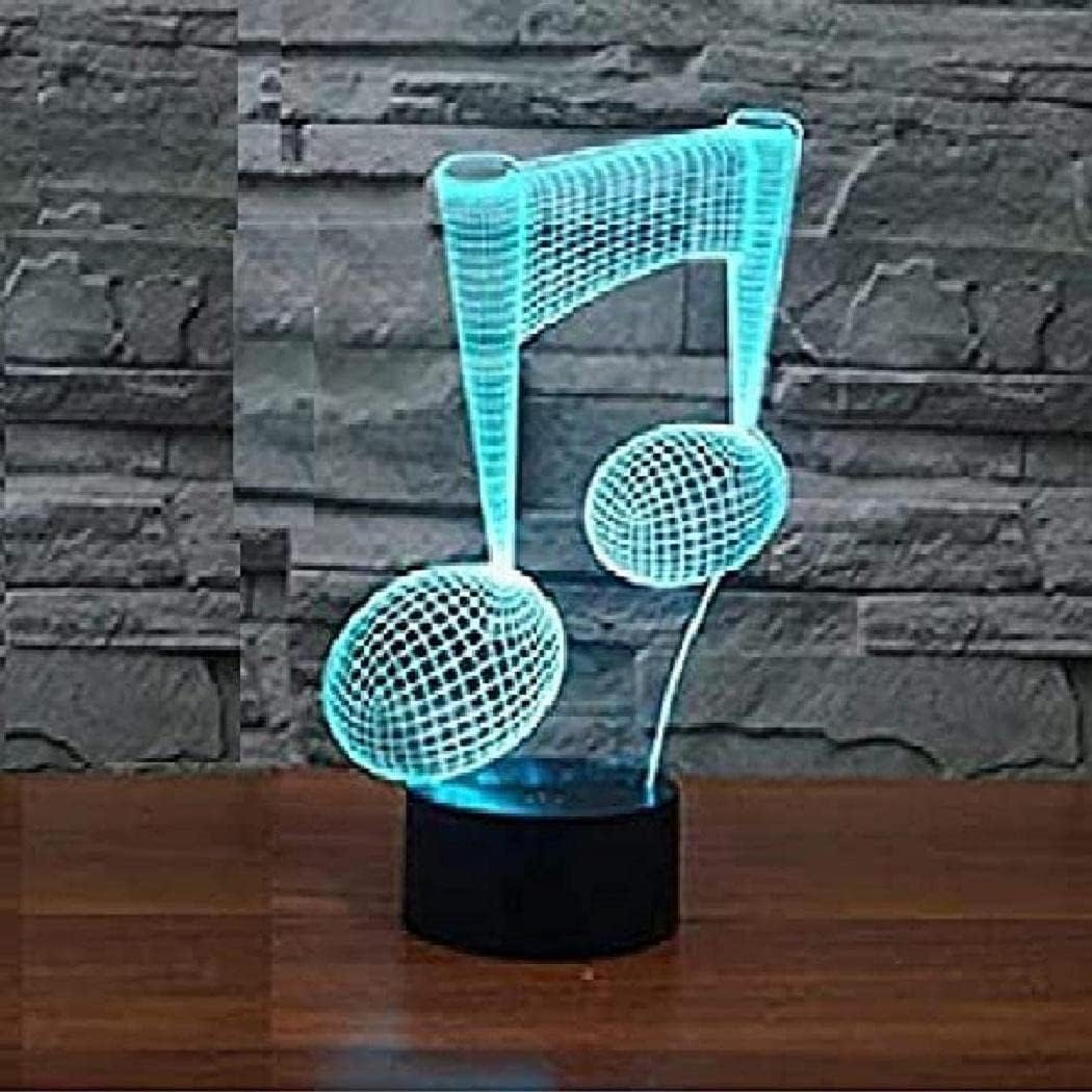 Amazon.com: FXUSLGT 3D Musical Music Note Night Light Touch Switch 7 ...