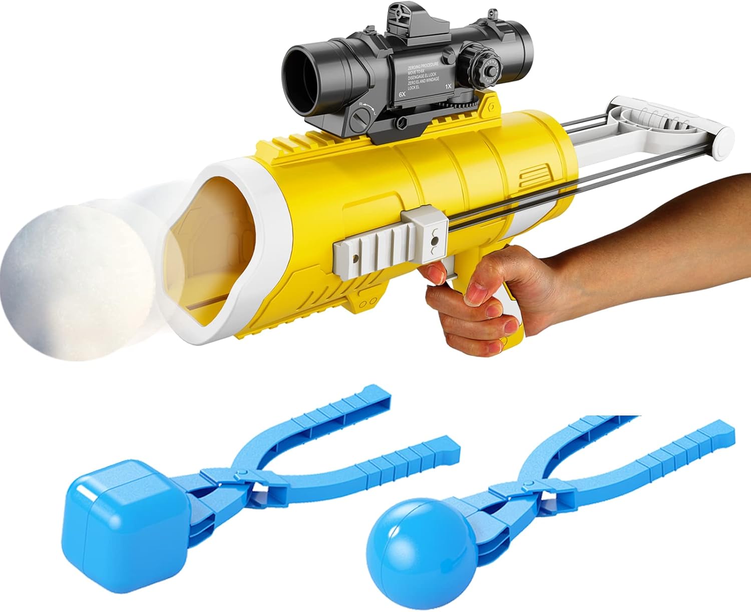 Amazon.com: Snowball Blaster Yellow Gun, Round Snowball Shaper and ...