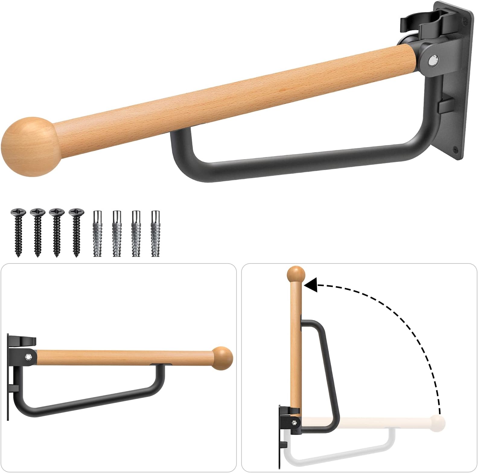 Amazon.com: KQWBEWQ Bathroom Folding Grab Bar,Flip Up Grab Bars with ...