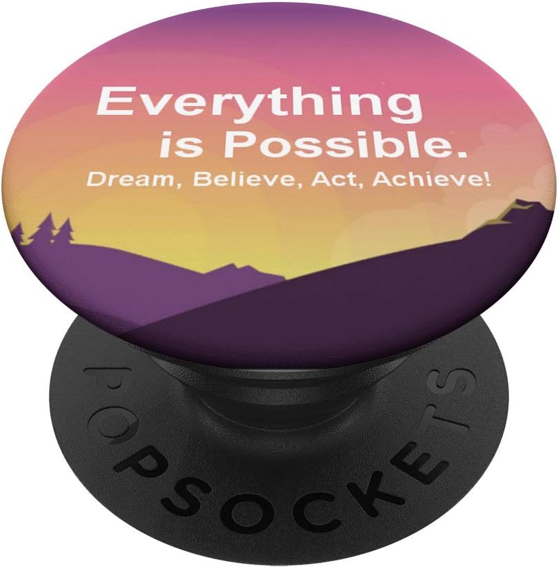 Amazon.com: Motivational Quote Art Black Trendy Unique PopSocket Grip ...