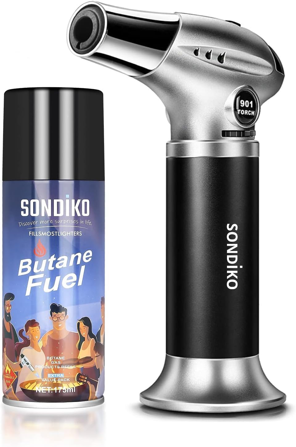 Amazon.com: Sondiko Butane Torch With Butane included, S901 with 175 ml ...