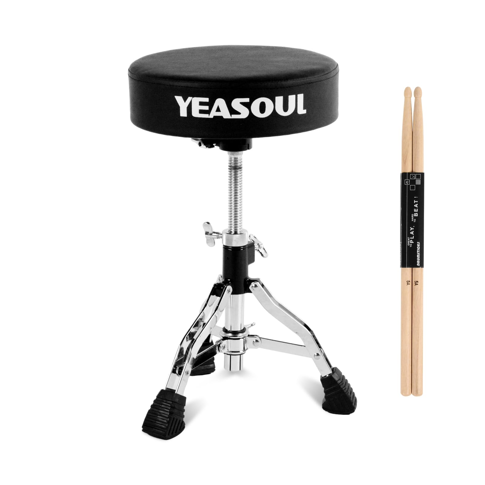 Snapklik.com : YEASOUL Drum Throne Seat Padded Drum Chair Drum Stool Height Adjustable Double ...
