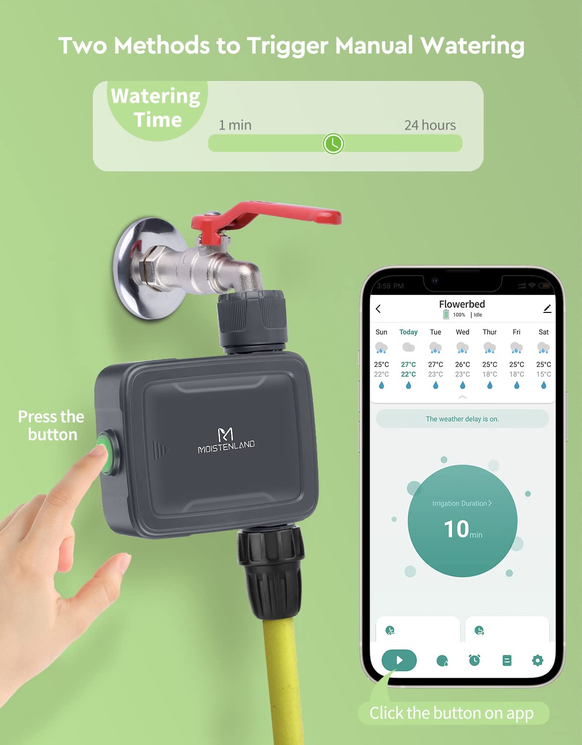 Snapklik.com : Moistenland Sprinkler Timer, Smart Hose Faucet Timer ...