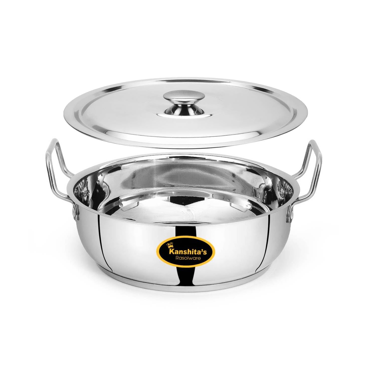 Buy Kanshita's Heavy Gauge Stainless Steel Induction Bottom Kadai with ...