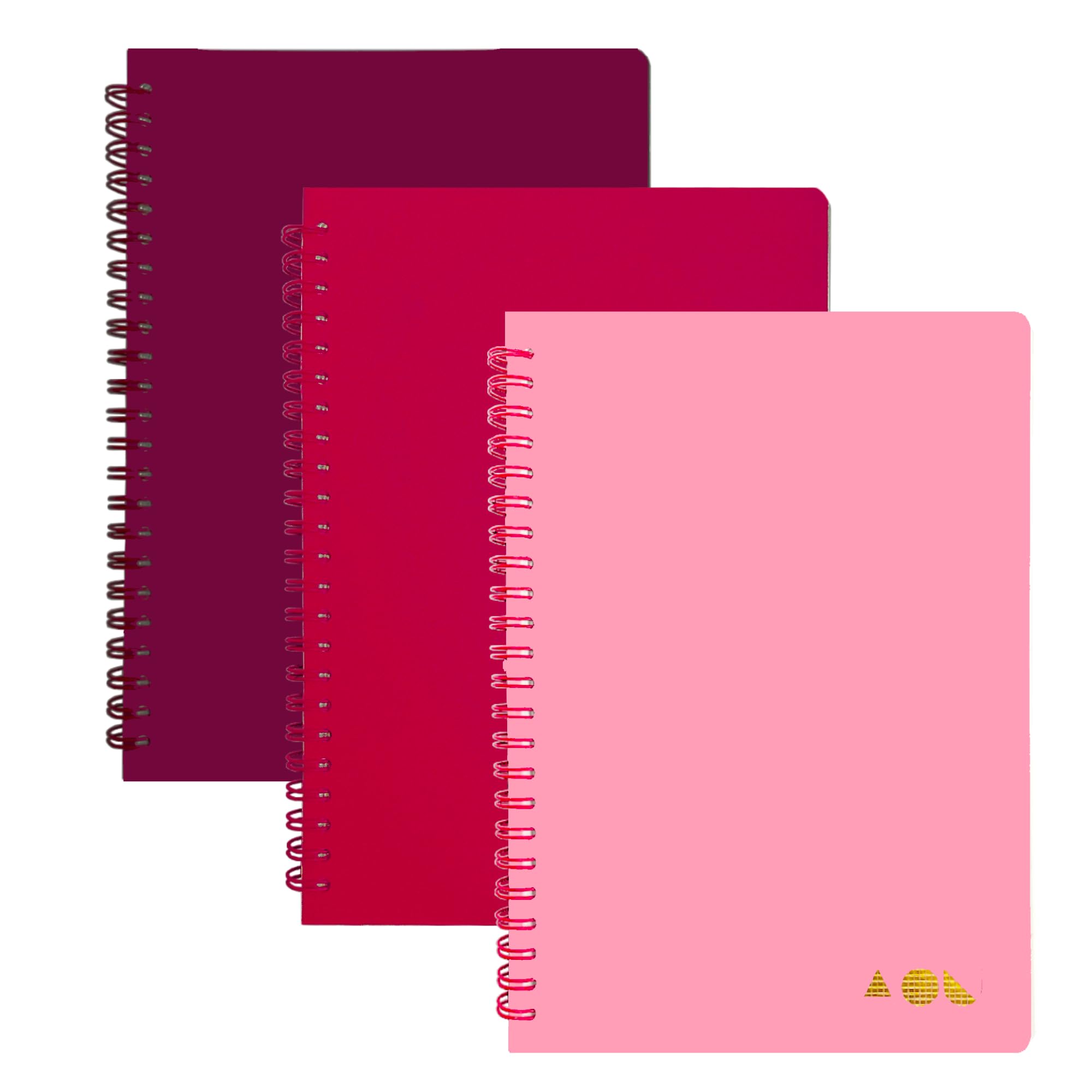 Amazon.com : AOU 3-Pack Lined Spiral Notebooks, 8.3 x 5.7 in, 80 Sheets ...