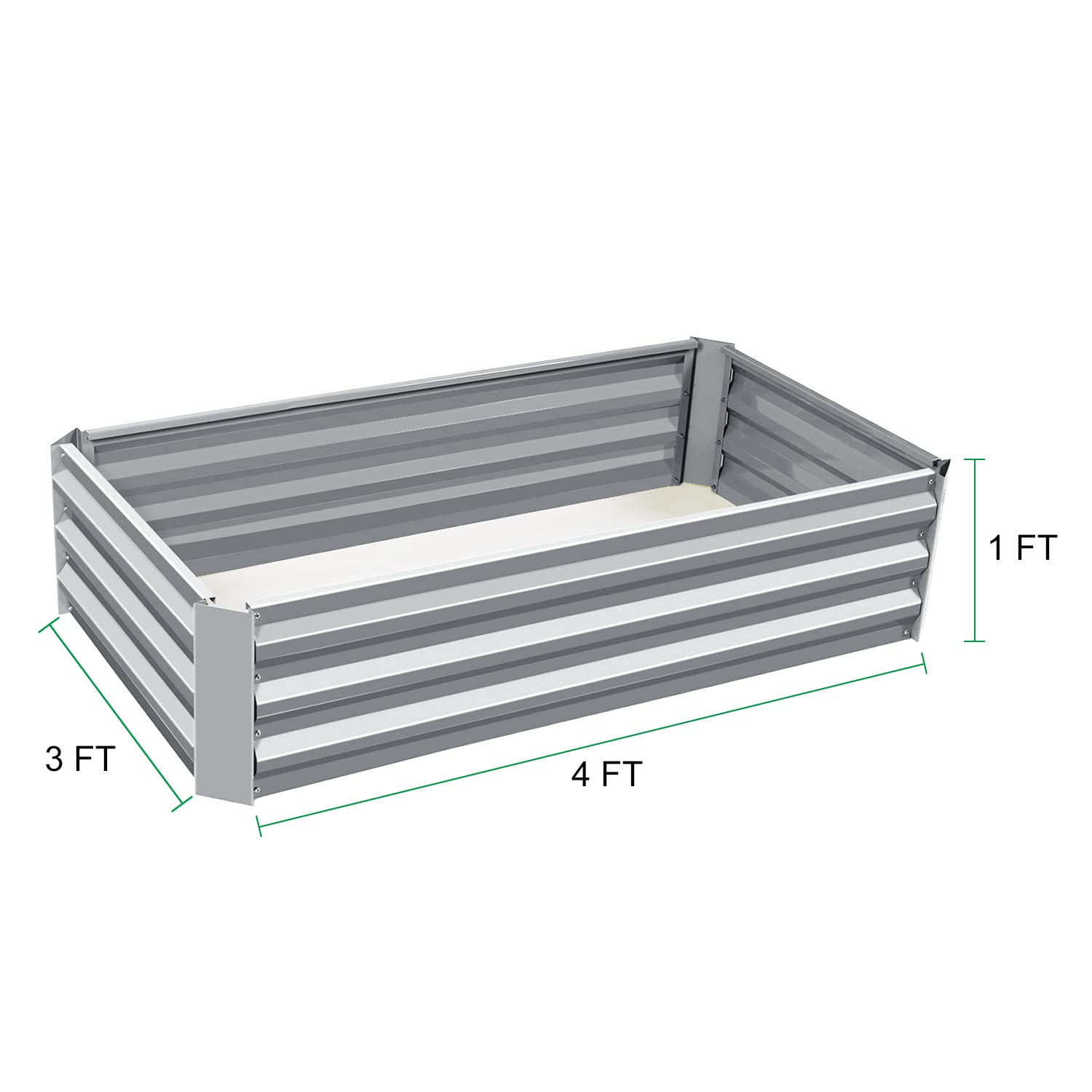 Snapklik.com : DCP Raised Garden Bed 3x4x1ft Metal Garden Bed Kit ...
