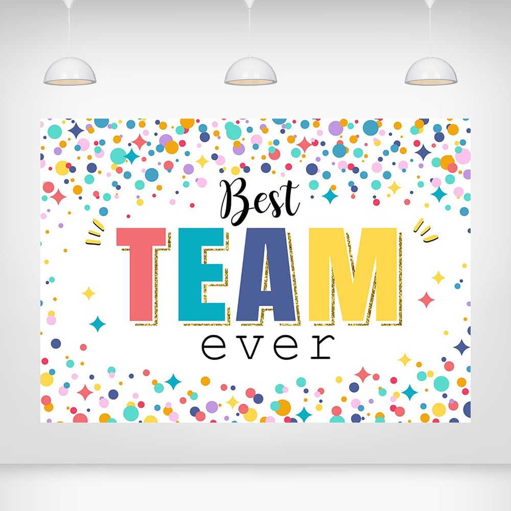 Amazon.com : Printspree 5x3ft Best Team Ever Backdrop - Colorful ...