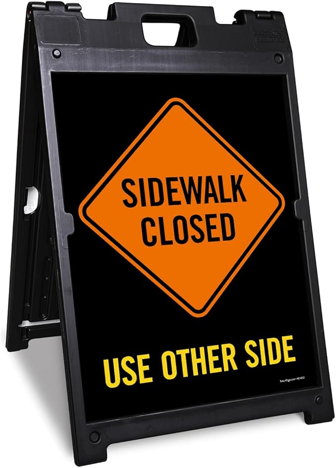 Amazon.com : SmartSign 24 x 18 inch “Sidewalk Closed, Please Use Other ...