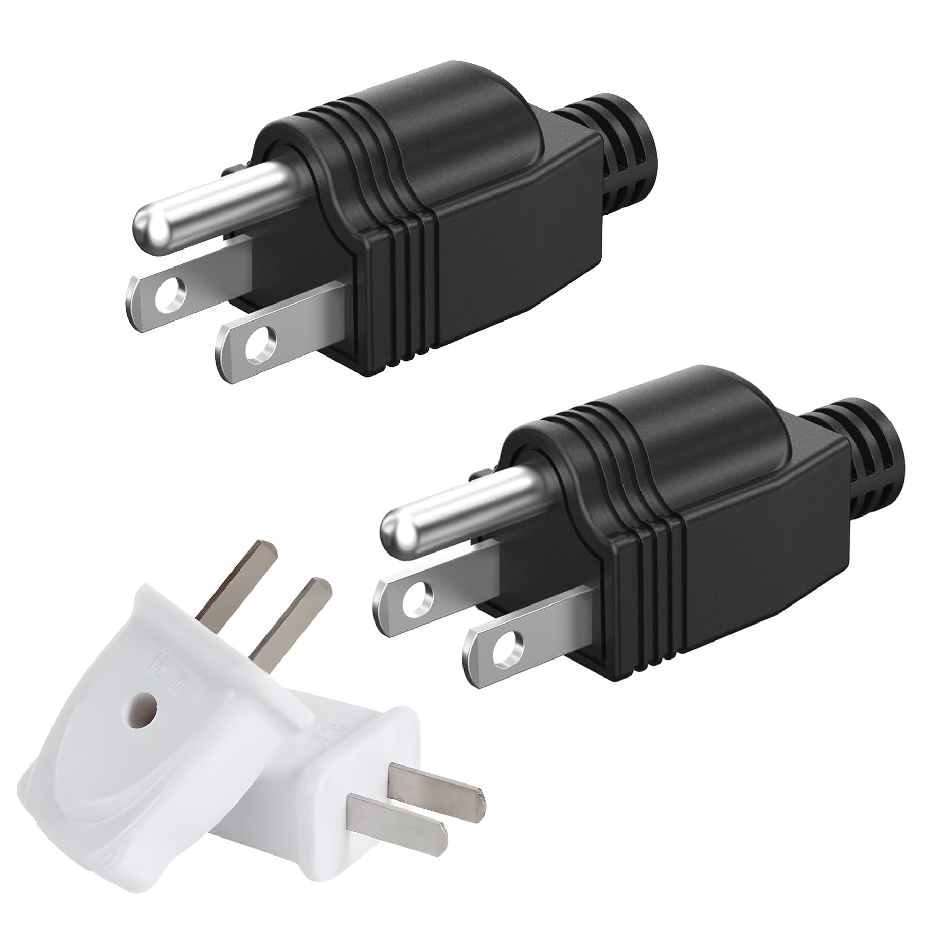 15 Amp Electrical Replacement Plugs , NEMA 5-15P 2-Pole 2 Wire 3 Wire ...