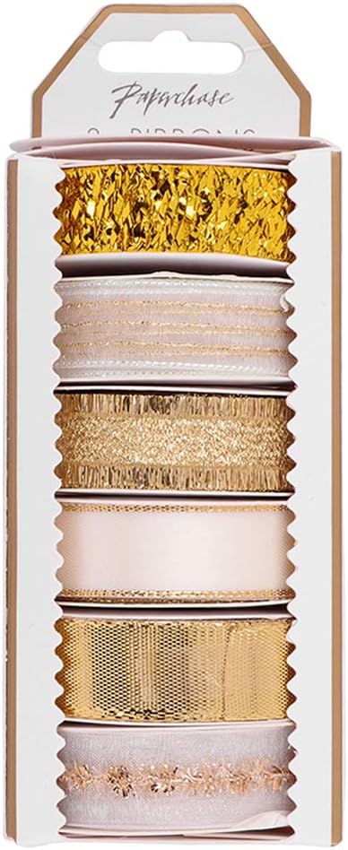 Paperchase Metallic gold ribbons - pack of 6 : Amazon.co.uk: Home & Kitchen