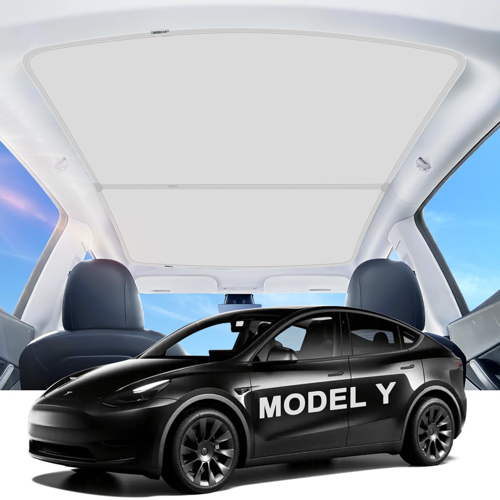 Amazon.com: Upgrade Sunshade Roof for Model Y 2020-2024 Heat Insulation ...