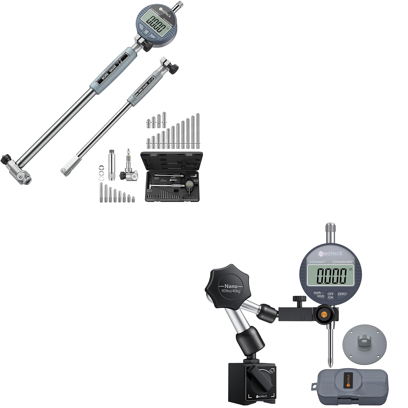 Dial Gauge Indicator Neoteck 1" Digital Indicator + 1" Dial Indicator ...