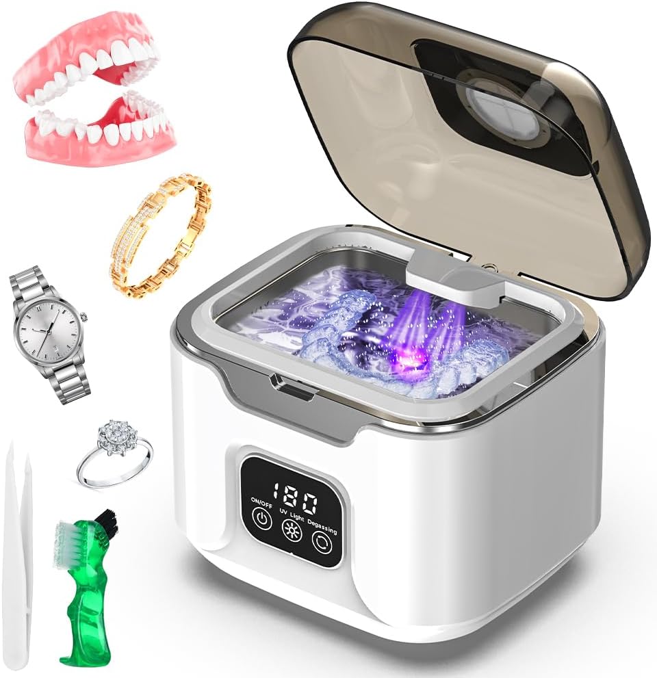 Triler Ultrasonic Retainer Cleaner Portable 48kHz Dental Ultrasonic ...
