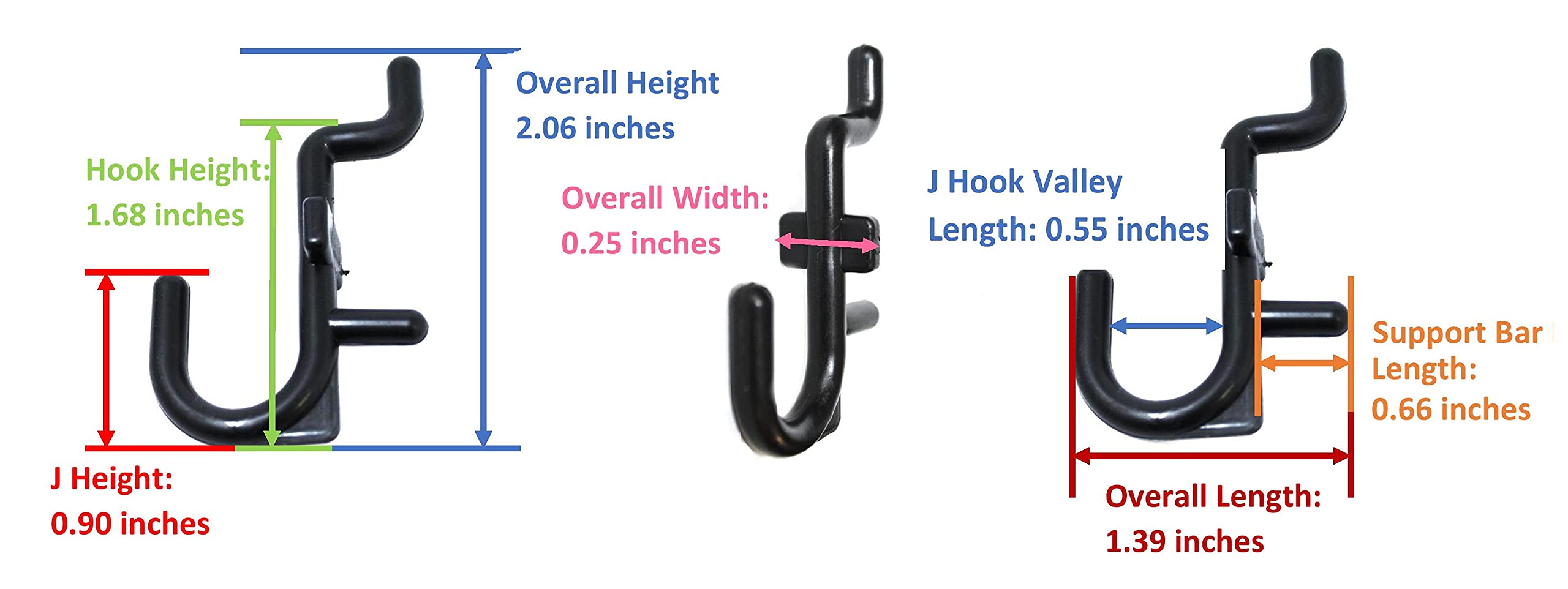 Snapklik.com : JSP Manufacturing Pegboard Hooks Non-Locking Plastic J ...