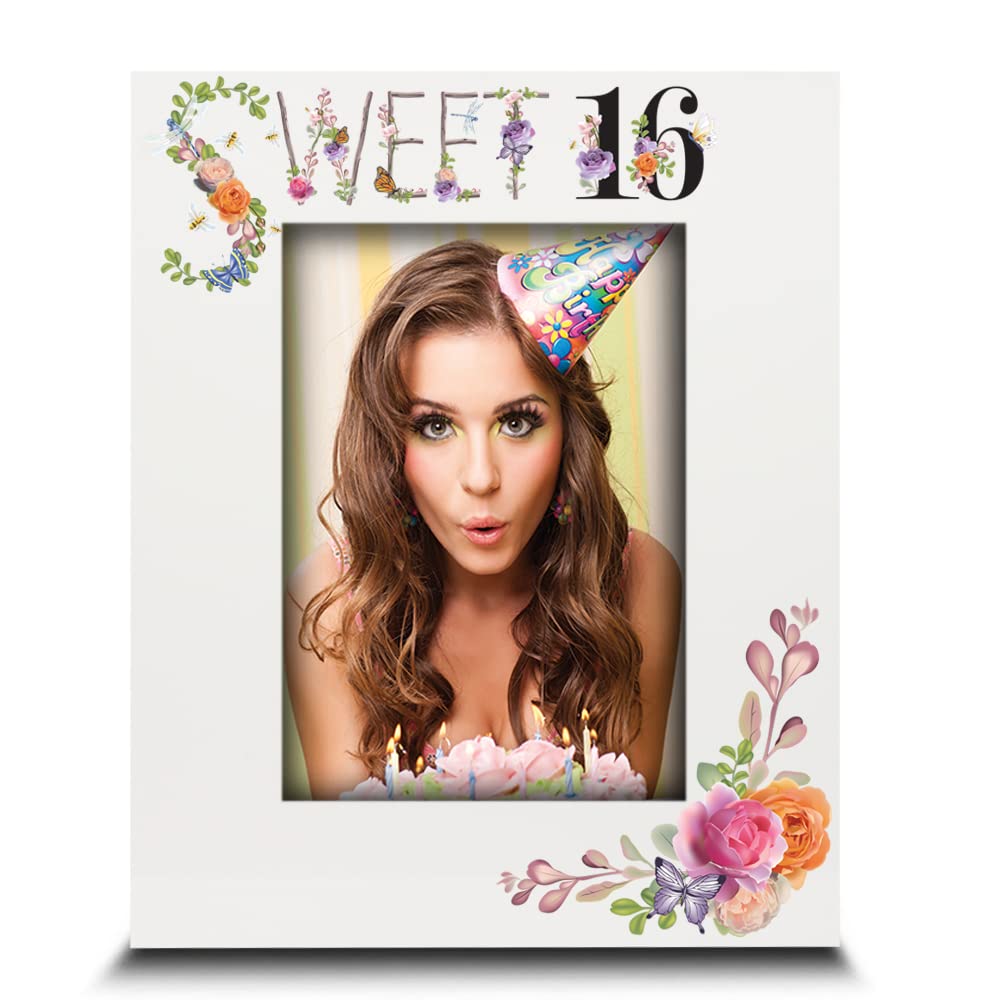 Amazon.com - BELLA BUSTA-Sweet 16th Birthday Picture frame- Happy16th ...