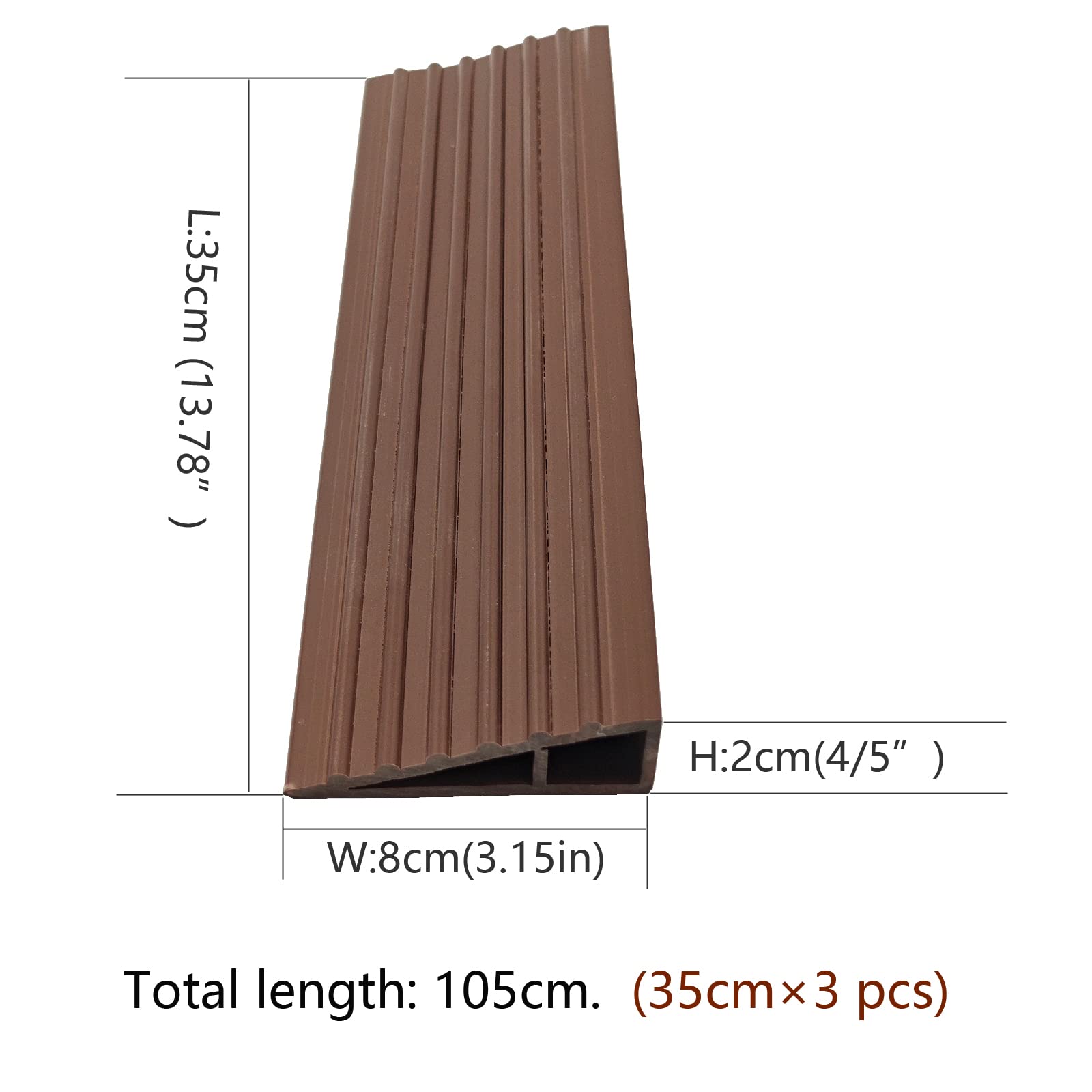 Snapklik.com : 4/5 Non Slip Rigid PVC Portable Wheelchair Ramp,Self ...