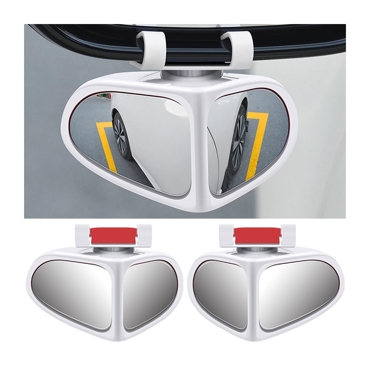 JNNJ 2Pcs 2 in 1 Blind Spot Mirror, 360° Rotation Adjustable Car ...