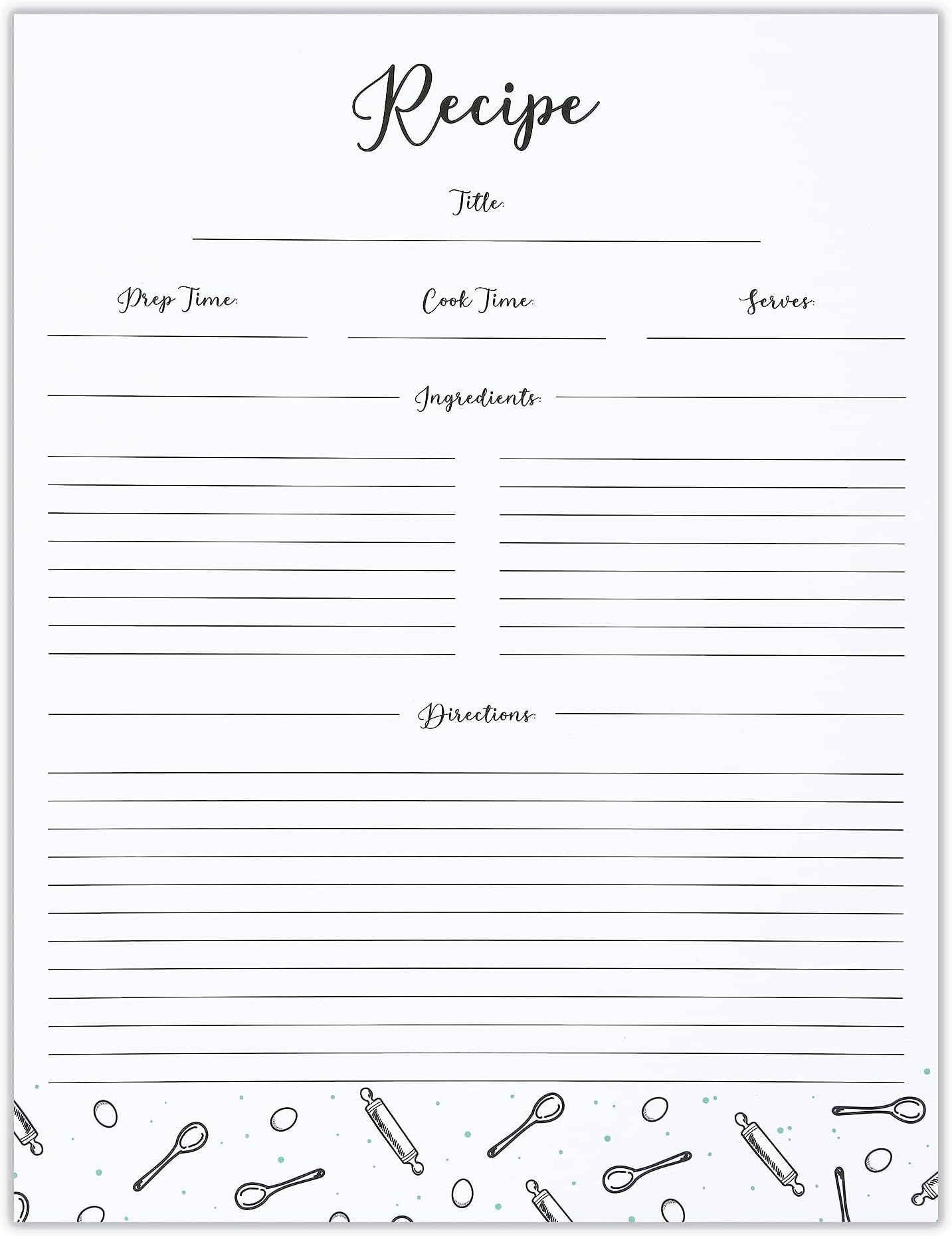 Amazon.com: OUTSHINE Premium Recipe Paper for 8.5" x 11" Recipe Binders ...