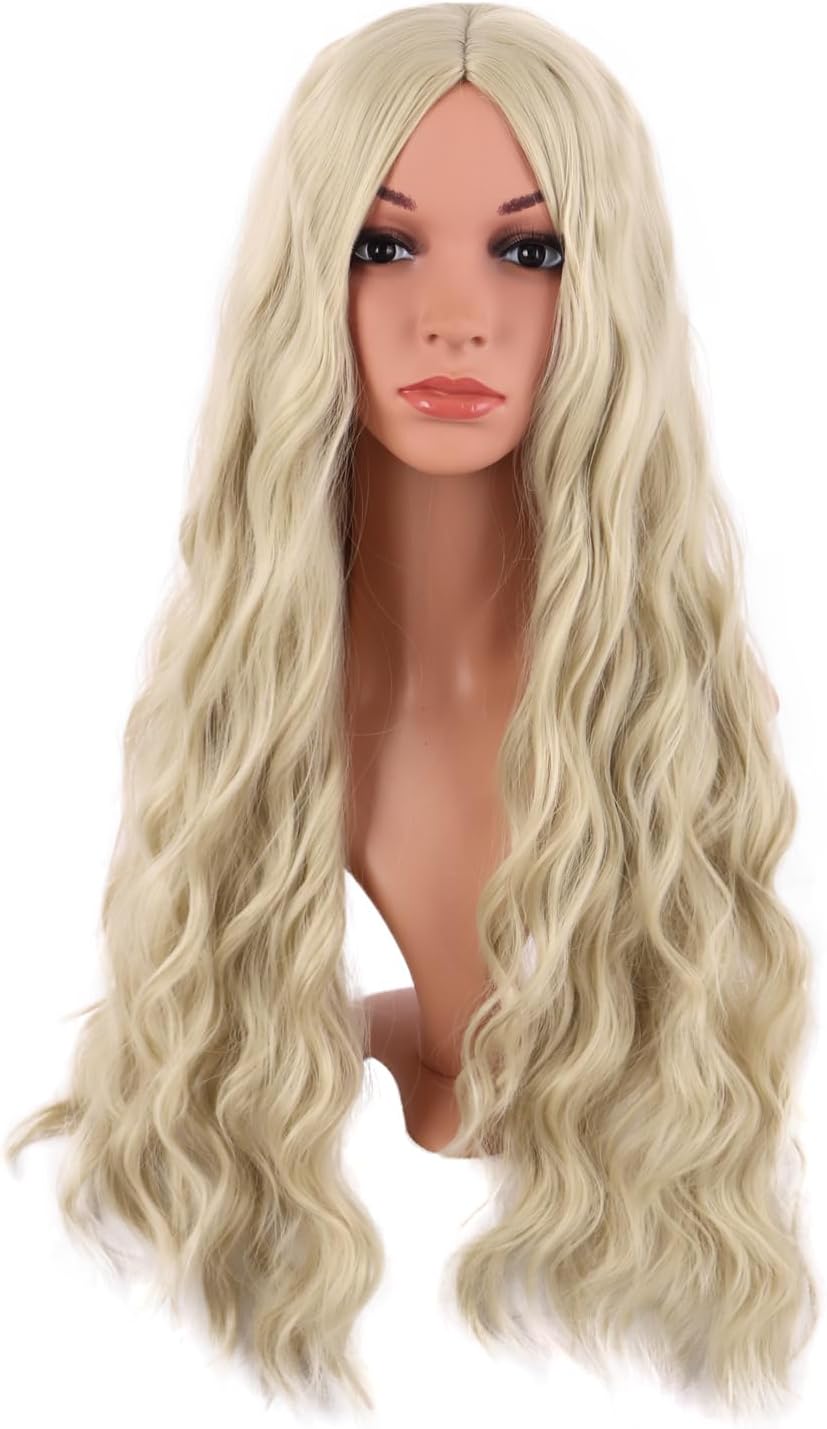 Amazon.com : MapofBeauty 28 Inch/70 cm Long Wavy Middle Part with No ...