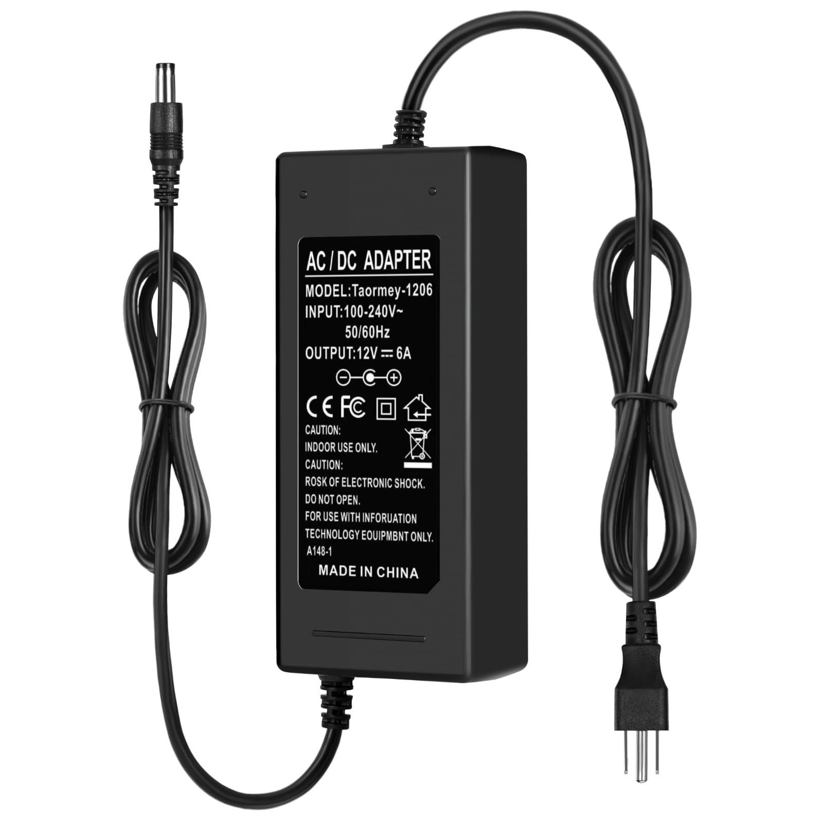 Amazon.com: Taormey 12V DC Power Supply, 6A 72W Max AC/DC Adapter, AC ...