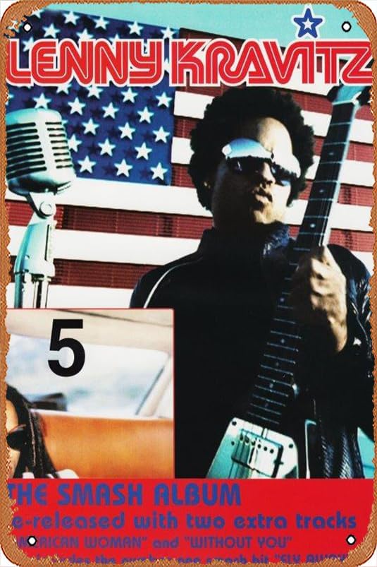 Amazon.com: Muecddoa Retro Musical Poster Tin Sign LENNY KRAVITZ 5 ...