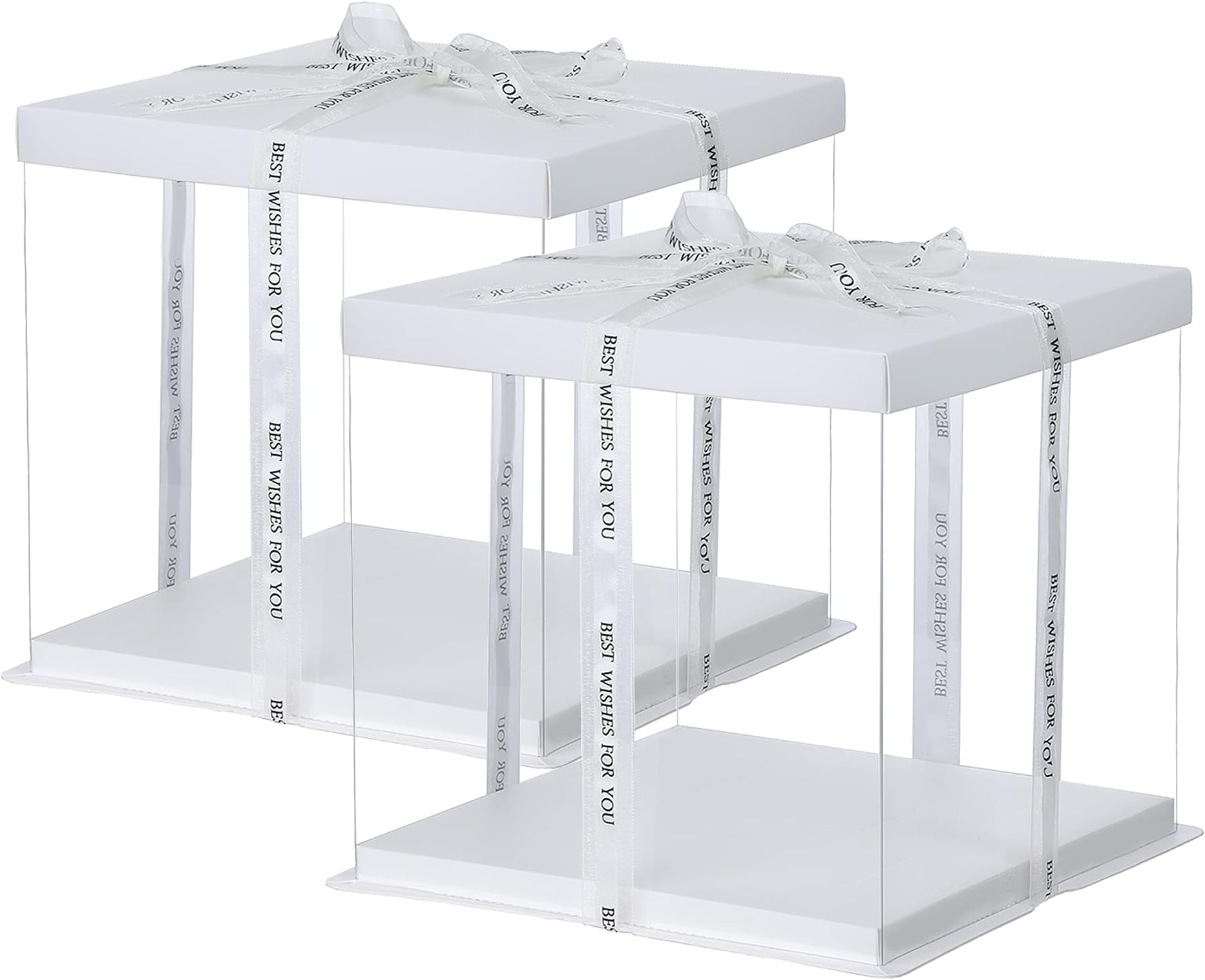 Amazon.com: LEKAOTSH Set of 3 Tall Cake Boxes,Large Tiered 12x12x12 ...