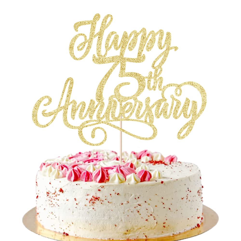 Amazon.com: AROKIPPRY Happy 75th Anniversary Cake Topper - for 75th ...