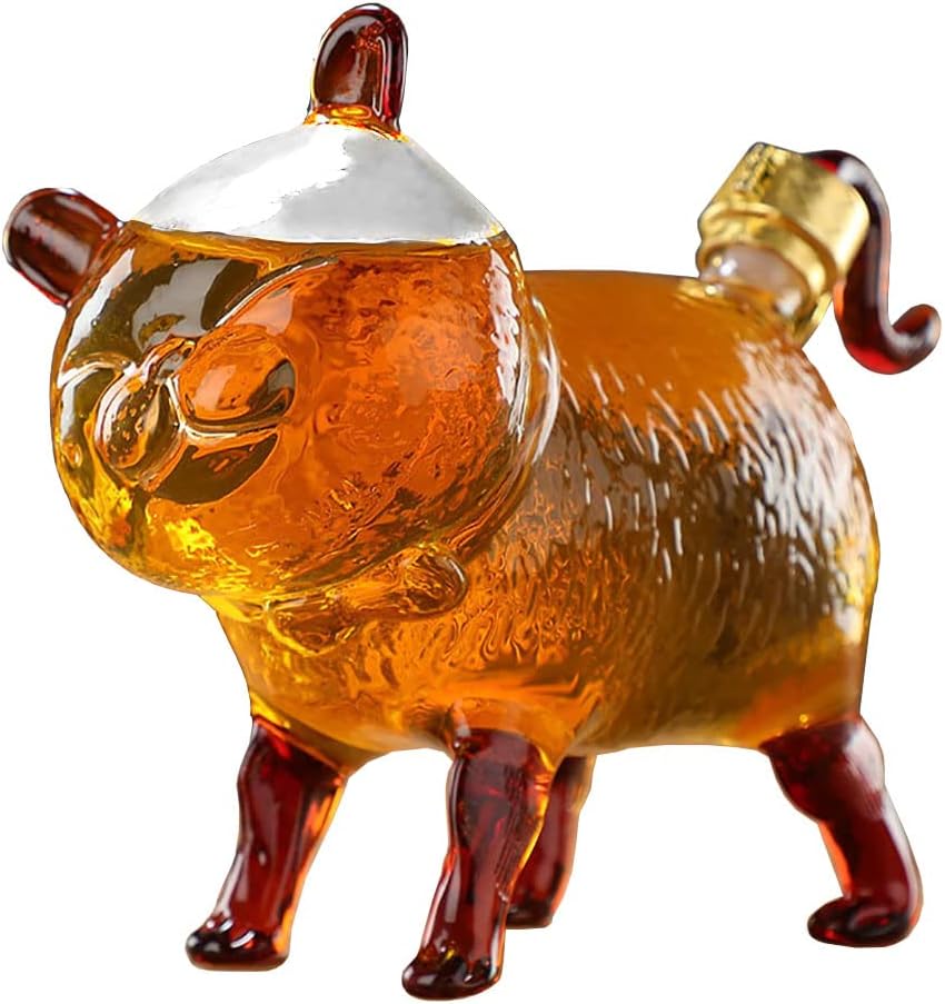 Amazon.com | NF Cat Whiskey Decanter,Lead-Free Glass Animal Whiskey ...