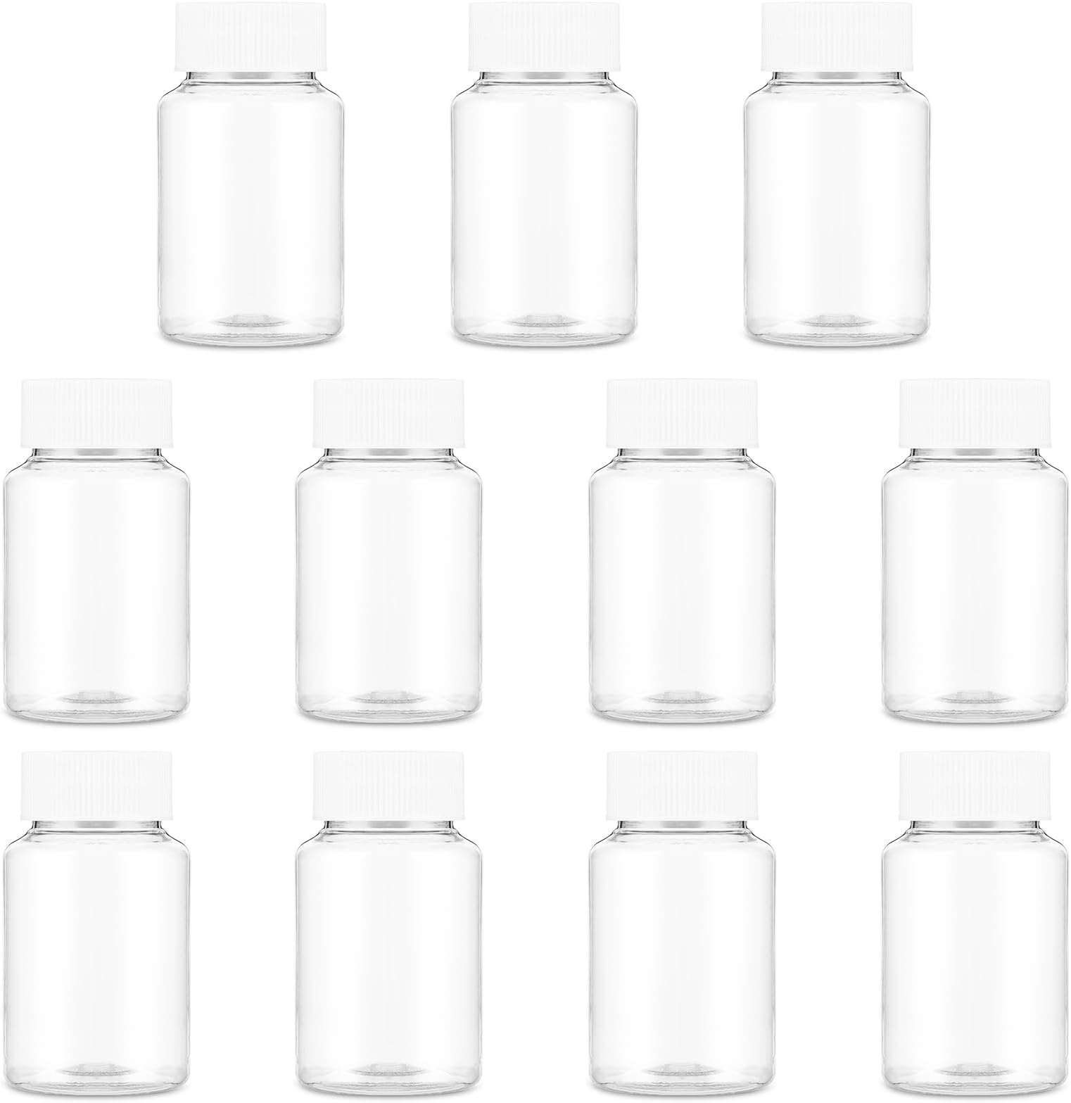 WLLHYF 10 PCS Plastic Clear Bottles 80ML Transparent Pill Bottle Empty ...