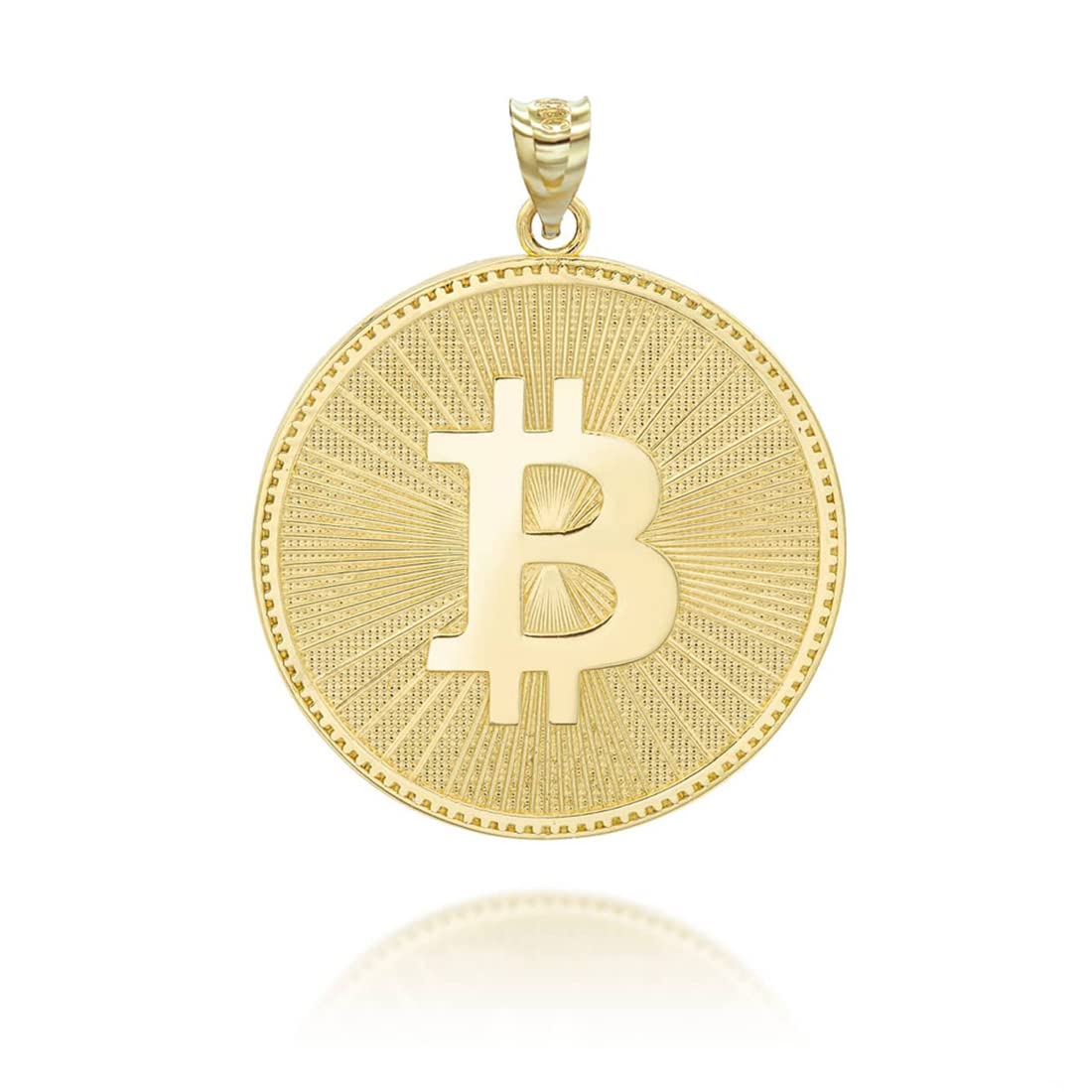 Claddagh Gold - Solid 14K Yellow Gold Bitcoin (BTC) Cryptocurrency Sign ...