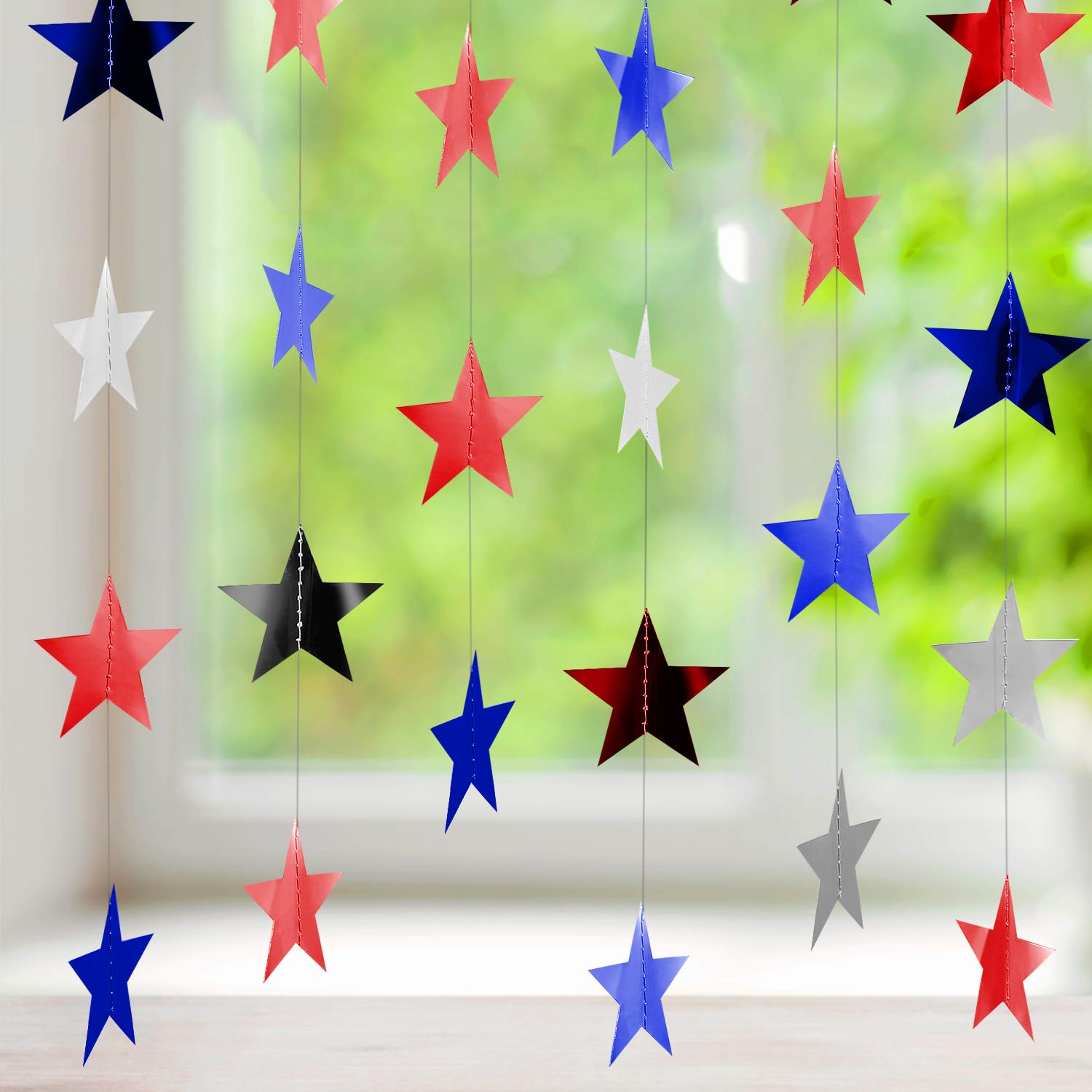 Snapklik.com : Patelai Glitter Star Garland Banner Decor, 130 Feet Star ...