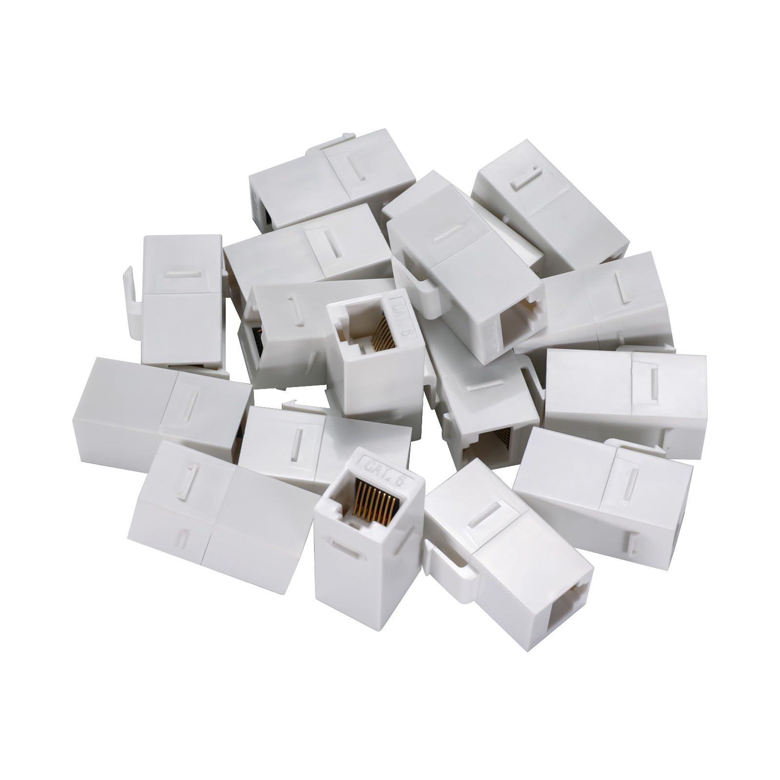 Snapklik.com : 20-Packs Cat6 RJ45 Coupler Keystone Jack, 10G Keystone ...