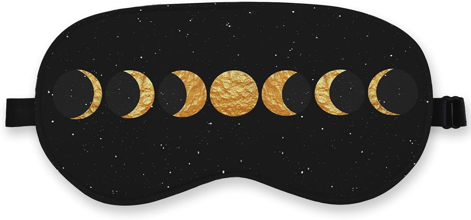 Amazon.com: QLMX Boho Sun Moon Silk Eye Mask for Sleeping,Black Gold ...