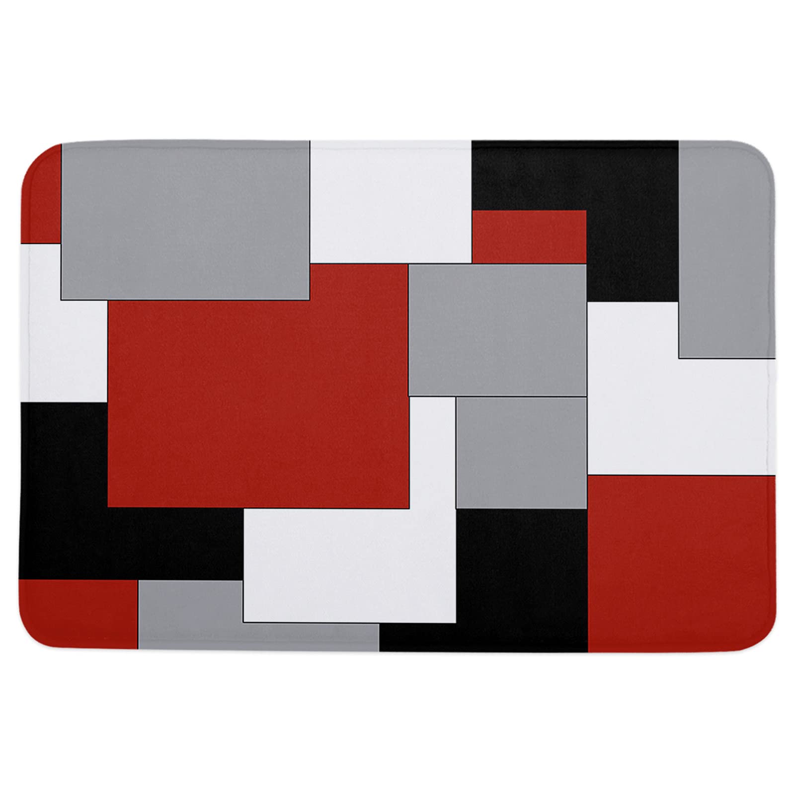 Amazon.com: Red Geometric Door Mat, Red and Black Indoor Doormat ...