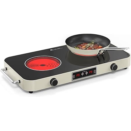 Amazon.com: GIHETKUT Electric Cooktop, 2200W 110V induction cooktop 2 ...