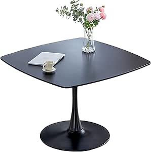 Amazon.com - 42 Inch Black Square Dining Table, Mid Century Tulip Table ...
