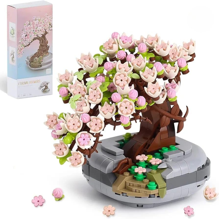 SKY LINE OCEAN Kid Mini Bricks Building Blocks Sakura Tree Model | 6 ...