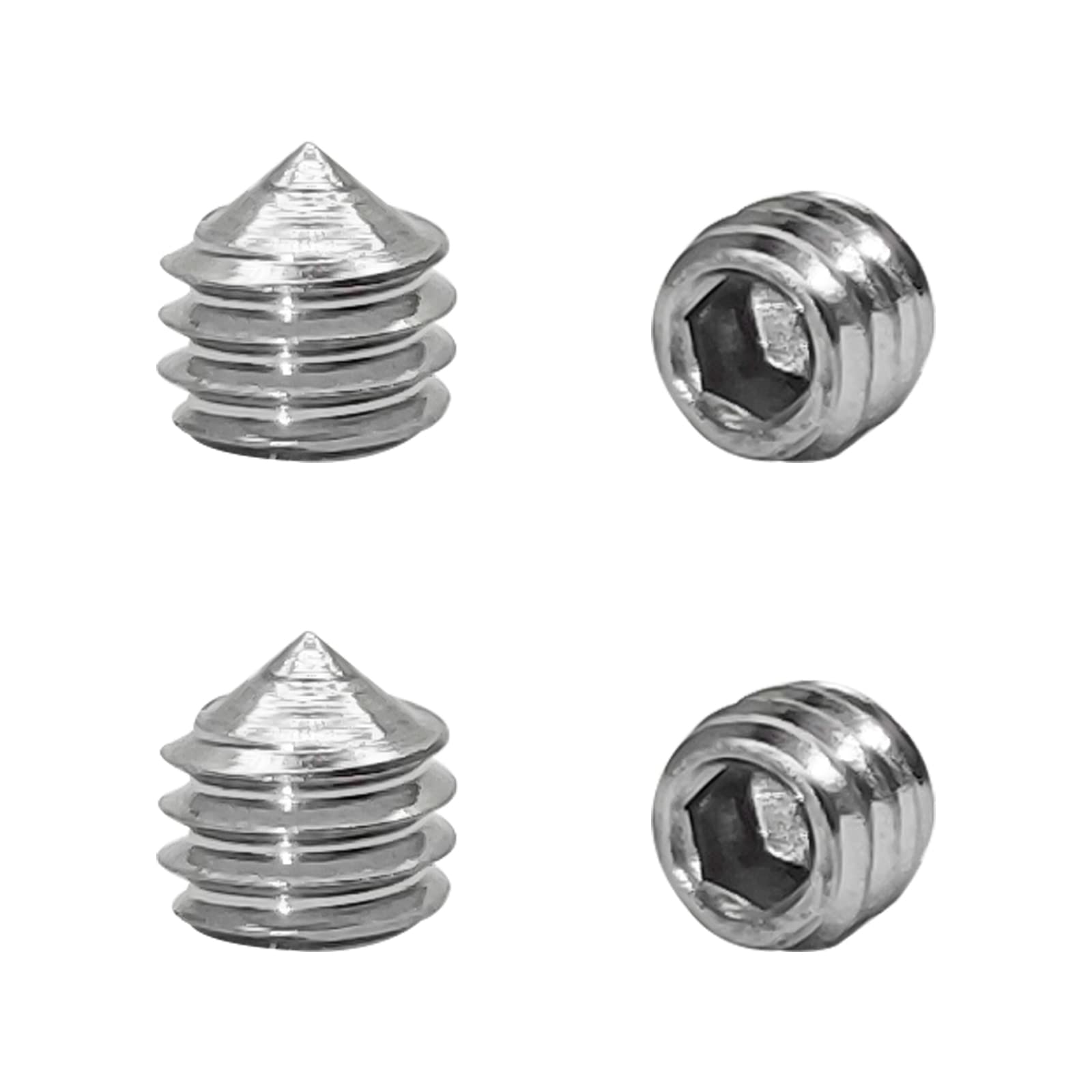 50 Pcs M4x4mm Internal Hex Socket Set Grub Screws Cone Point 304 ...