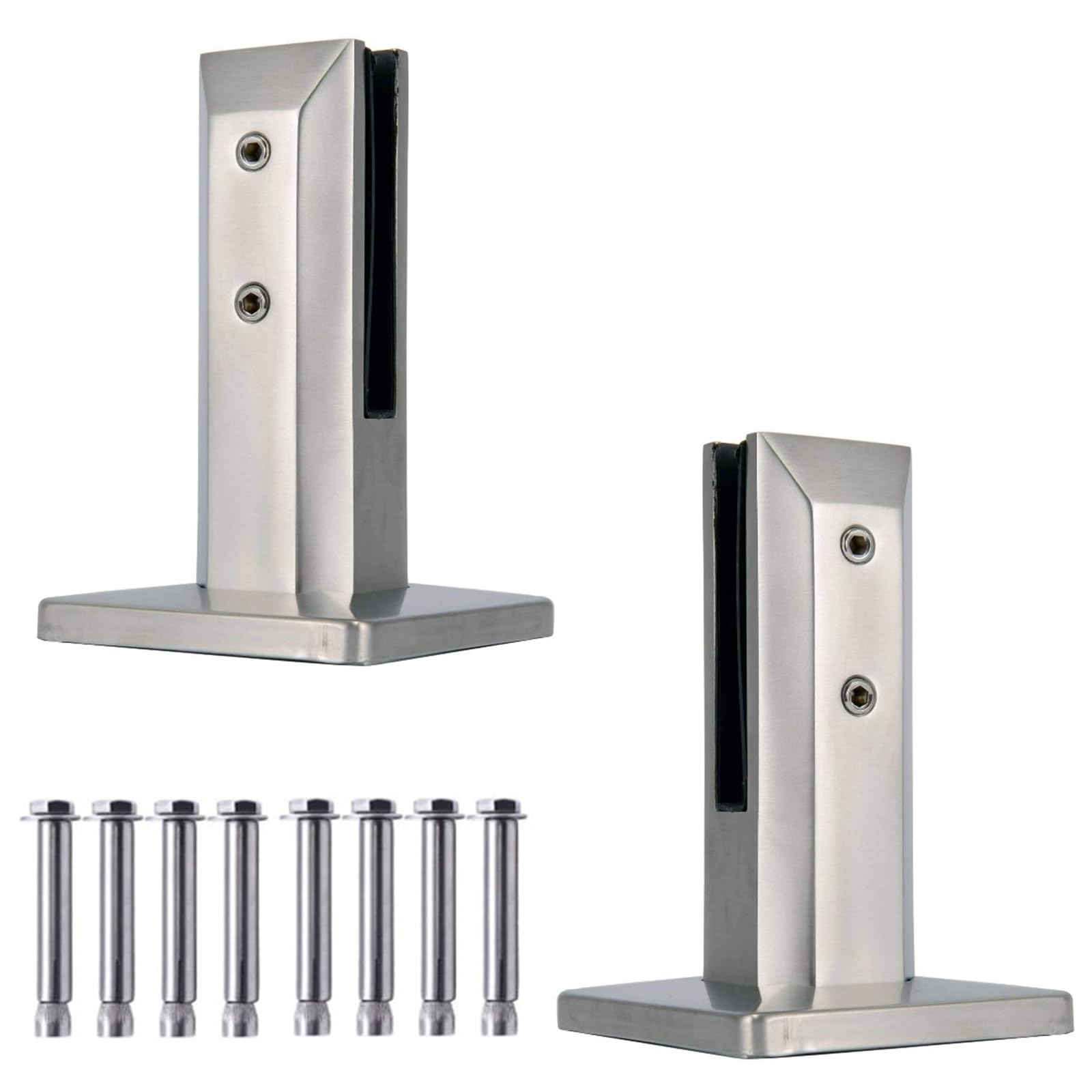 AWEN 2 Piece 304 Stainless Steel Square Glass Spigots Pool Fence Spigot ...