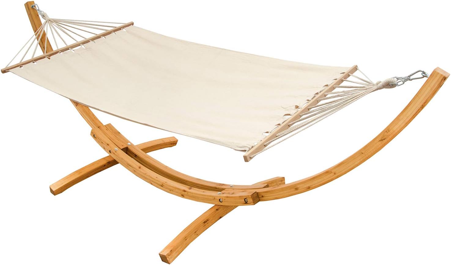 tectake® Hamac sur Pied XXL Hamac 2 Places Coton avec Support en Bois ...