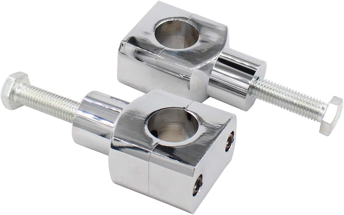 Amazon.com: ApplianPar Chrome Motorcycle 1 Inch Handlebar Risers Round ...