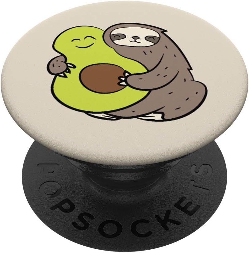 Amazon.com: Cute Sloth With Avocado Vegan Cute Sloth Avocado PopSockets ...