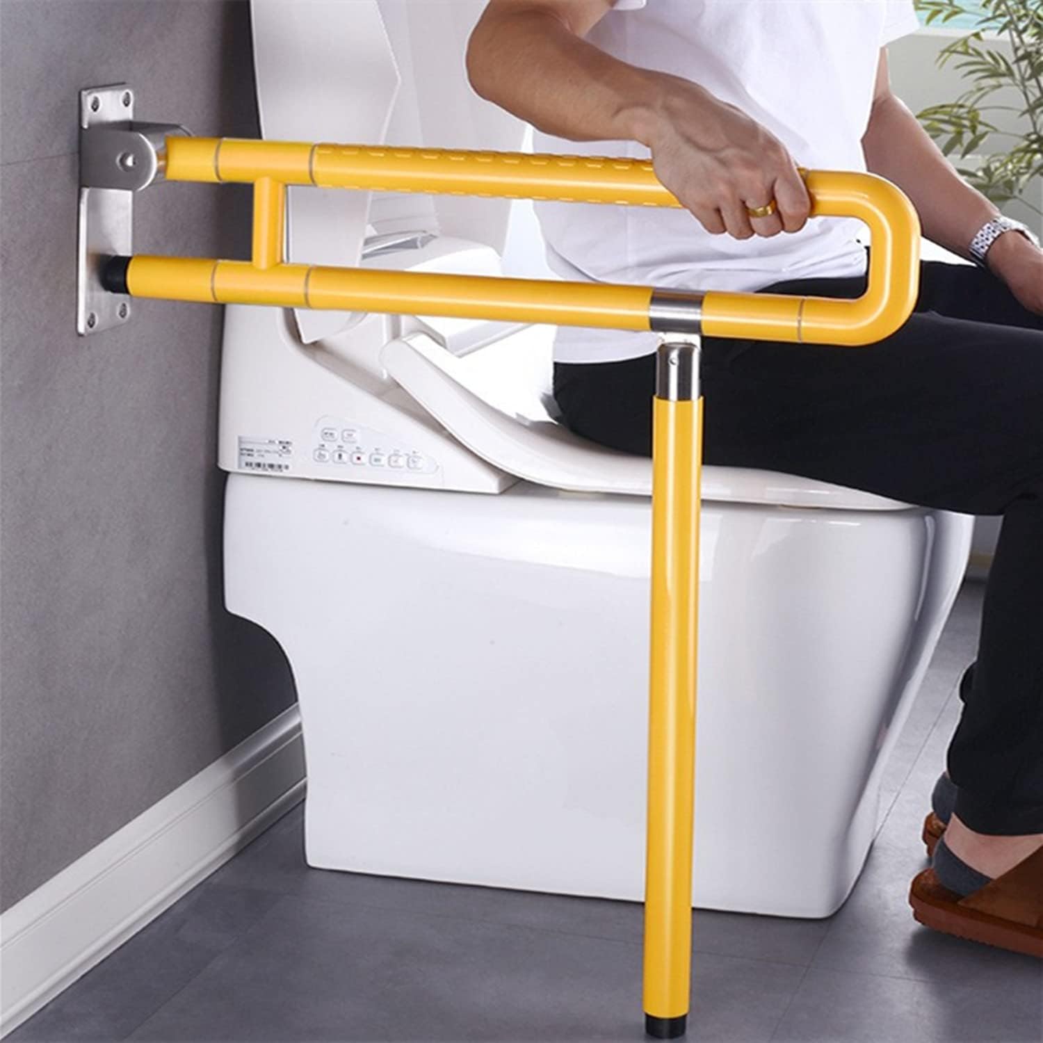 Nisorpa Toilet Grab Bar Stainless Steel Folding Drop Down Grab Grips ...