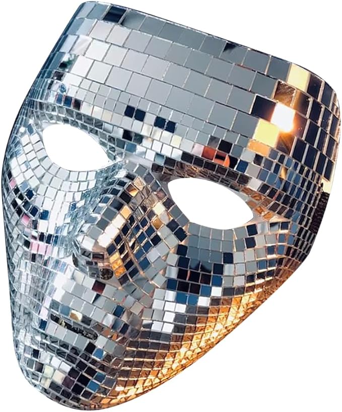 Halloween Disco Ball Mask, Masquerade Masks Mirror Mask for DJ Stage ...