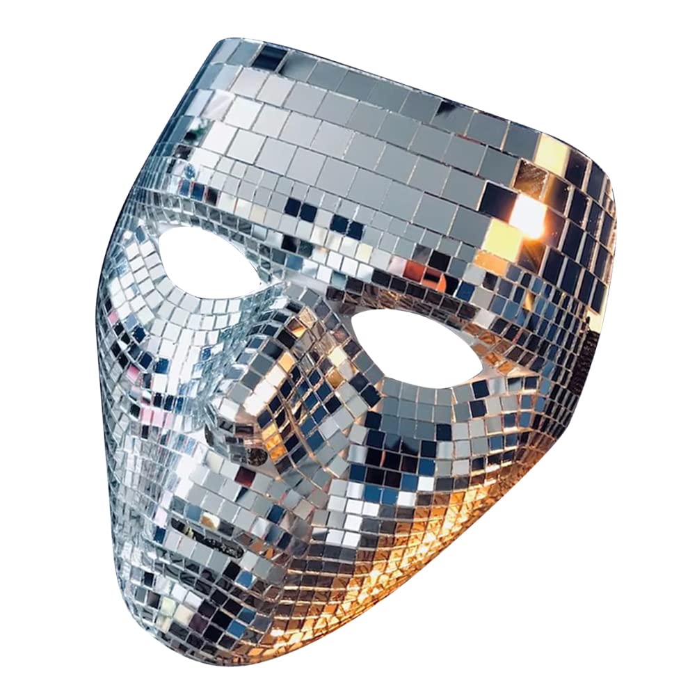 PUNELE Realistic Full Face Masquerade Mask,Disco Ball Glitter Mask,Girl ...