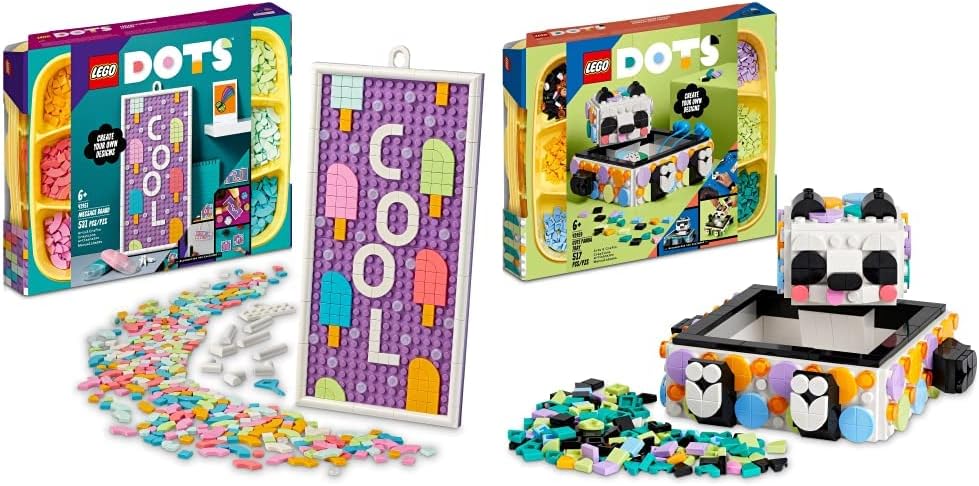 LEGO DOTS Message Board 41951 + Cute Panda Tray 41959 DIY Arts & Crafts ...