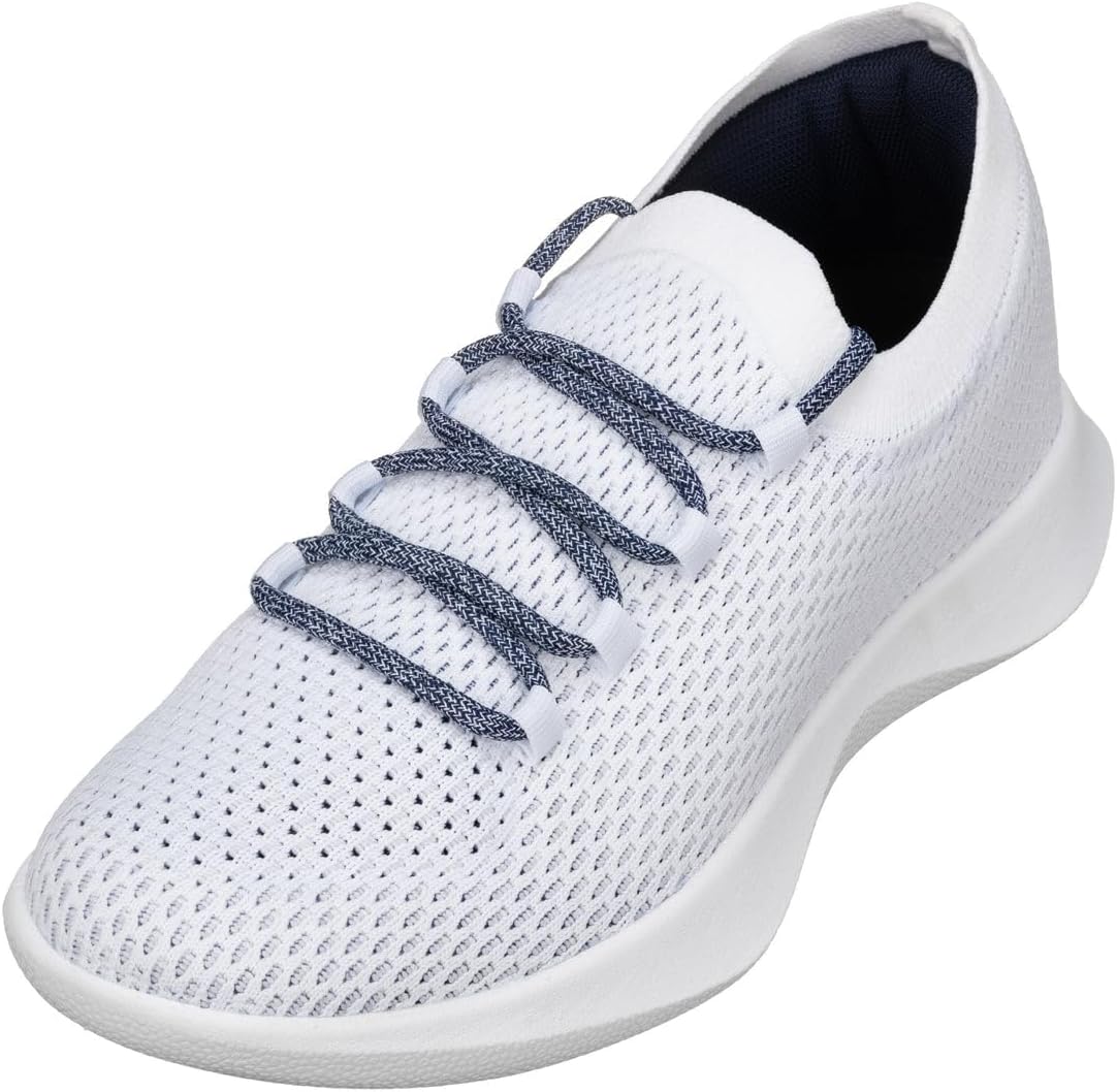 CALTO Men's Invisible Height Increasing Elevator Shoes - White/Blue ...