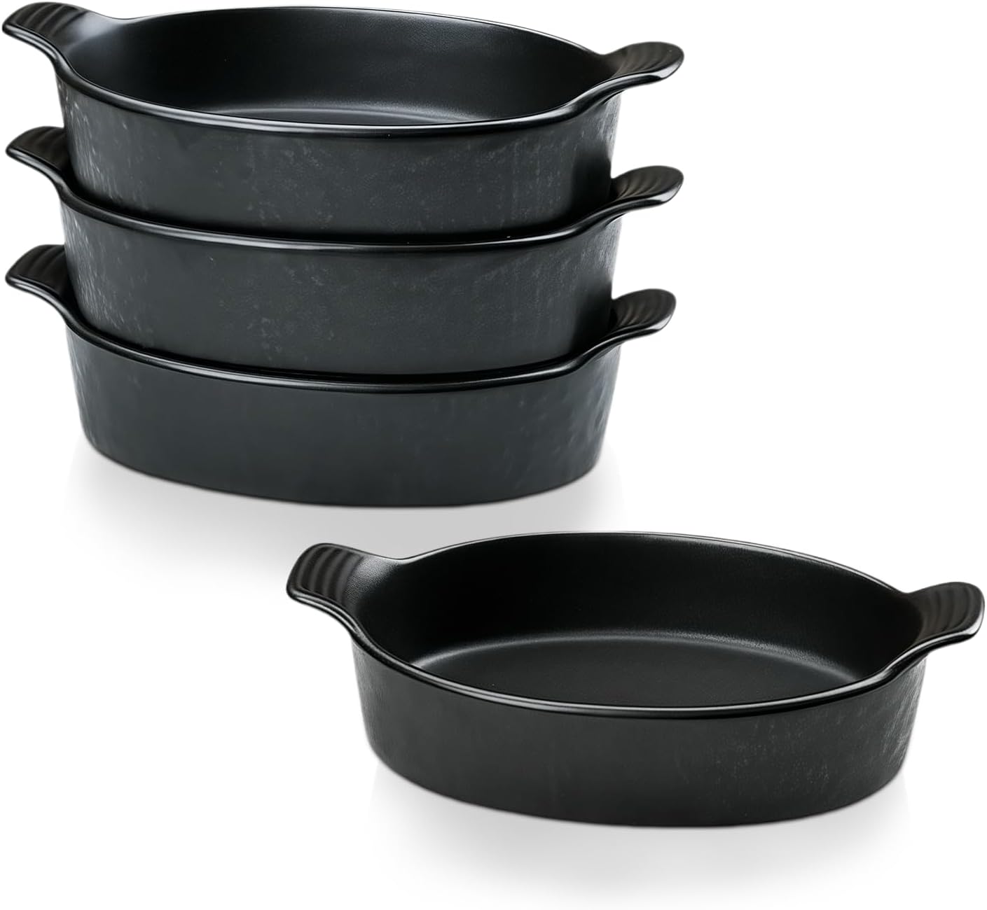 Amazon.com: Oval Au Gratin Baking Dish Set of 4 Oven Safe Baking Dishes ...