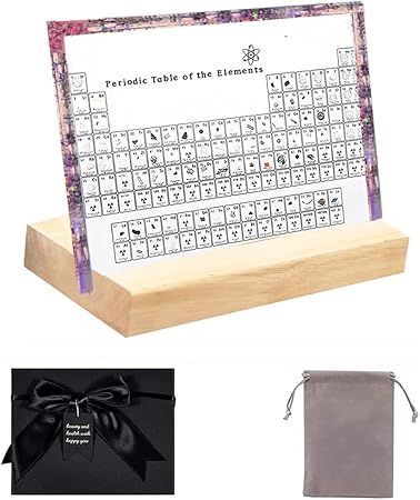 Amazon.com: SDJFKLI Pink Periodic Table with Real Elements Inside, Real ...